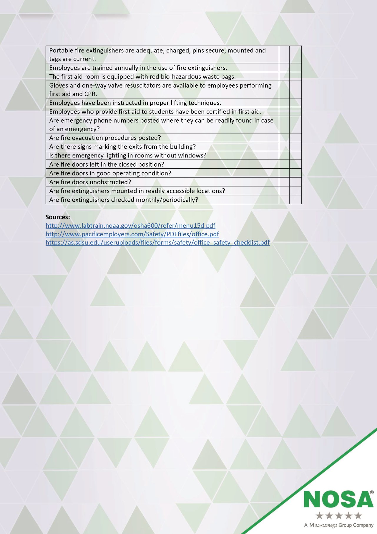 Your office health and safety cheat sheet